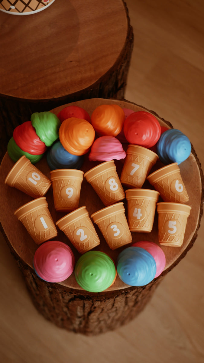Ice Cream Counting and Color Sorting Set (30 pieces) – www.dawnanddaisy.com